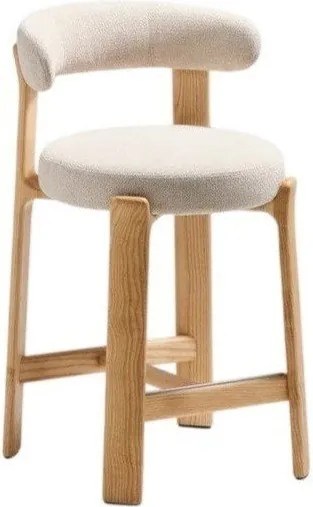 Béžová/ve světle přírodní barvě barová židle z jasanového dřeva (výška sedáku 65 cm) Granite – Kave Home