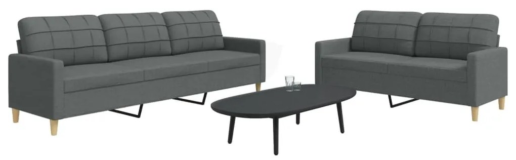 2dílná sedací souprava tmavě šedá textil 3278320