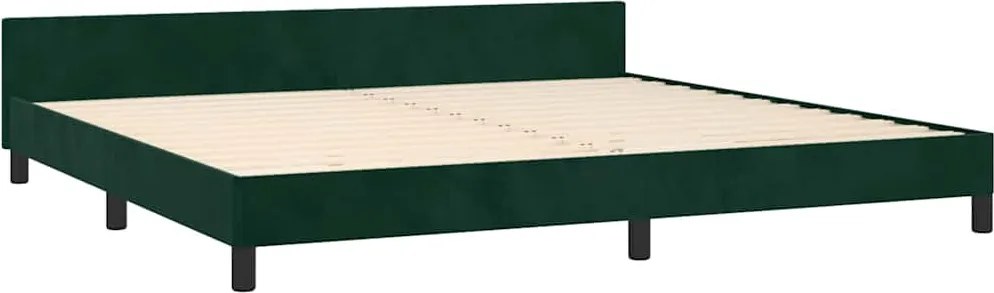 Rám postele bez matrace tmavě zelená 200 x 200 cm samet 3125961