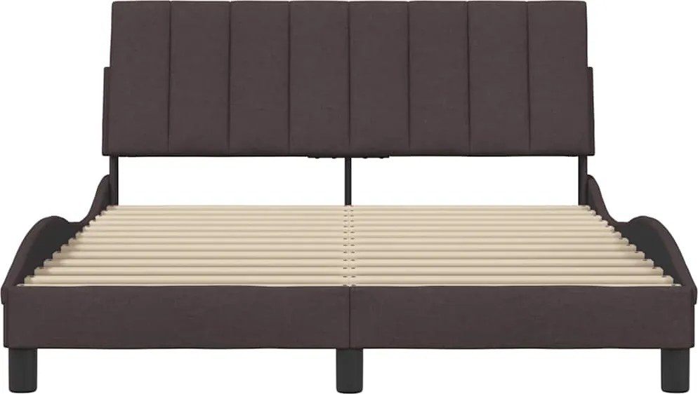 Rám postele bez matrace Hanko tmavě hnědý 140 x 190 cm textil 3310387