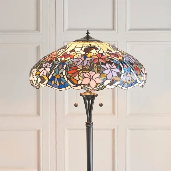Endon 64323 - Stojací lampa Tiffany SULLIVAN 2xE27/60W/230V pr. 56 cm