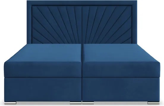 Manželská postel VICENZA Velvet 160×200 cm tmavě modrá