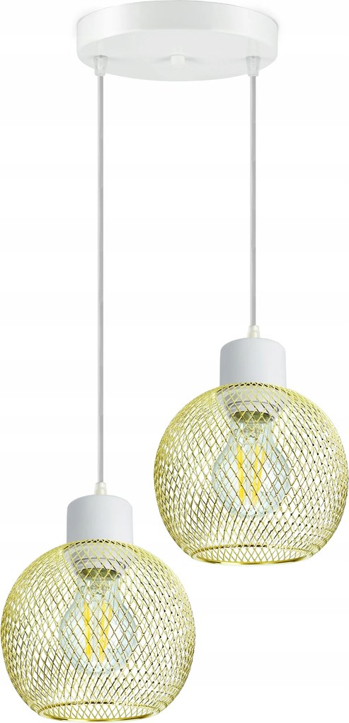 Závěsné Stropní Svítidlo Lustr Gold Globe 488-EZ2 Led 2xE27 Led Nastavitelné