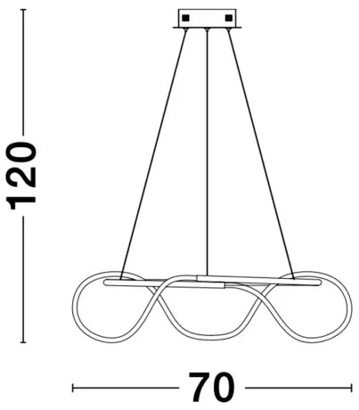 LED lustr Tiriac 70 zlaté