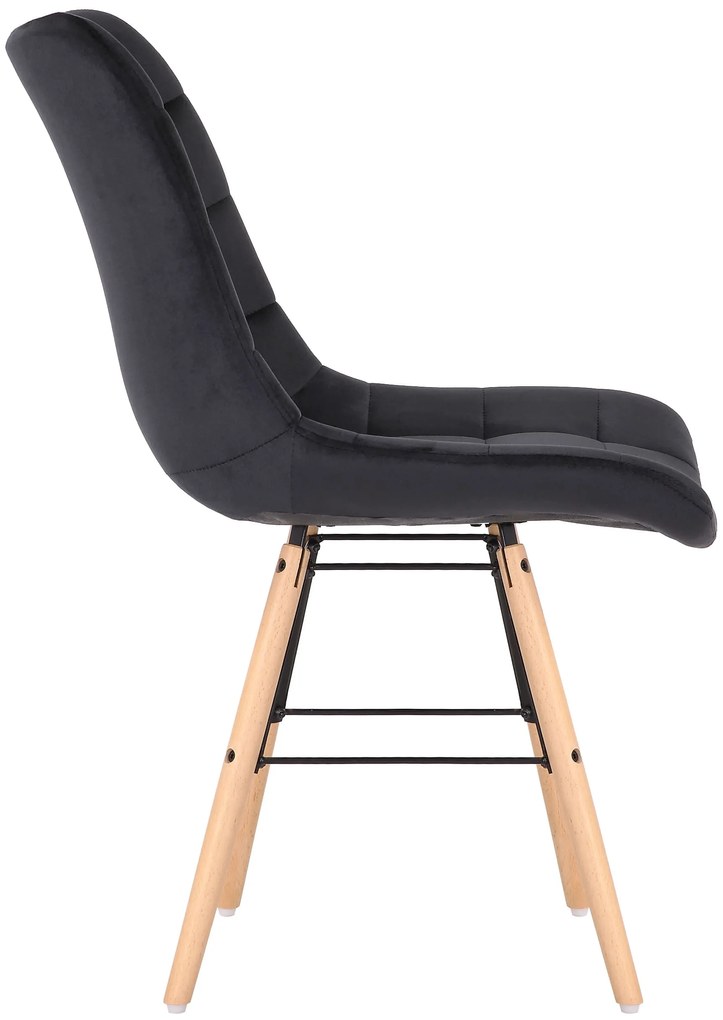 Jídelní židle Gargrave - 2 ks - samet | černé