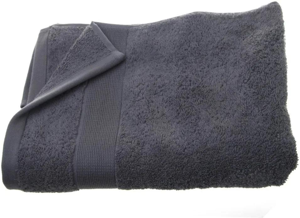 Ručník, tmavě šedý ručník, bavlněný ručník - tmavě šedá barva, 130 x 70 cm