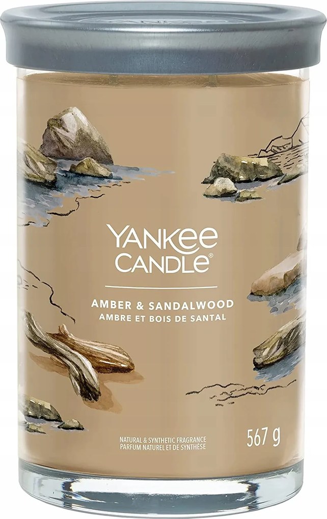 Yankee Candle vonná svíčka Tumbler ve skle velká Amber & Sandalwood 567g