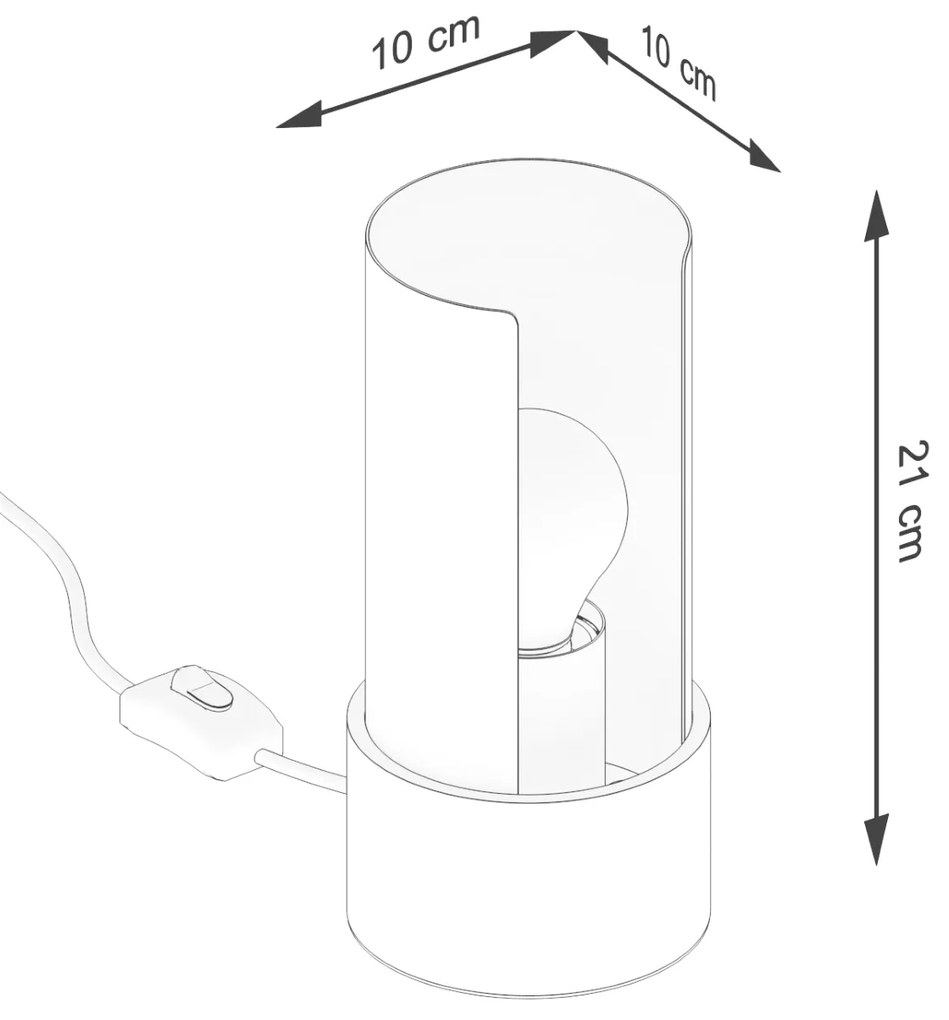 Stolní lampa Flash, 1x bílé kovové stínítko