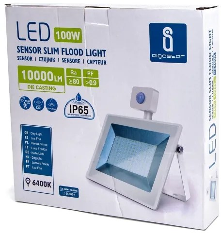 Aigostar - LED Reflektor se senzorem LED/100W/230V 6400K IP65 bílá