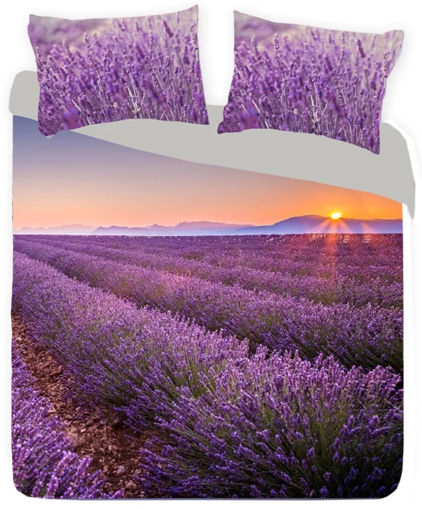 3D italské povlečení 100% bavlna Lavanda - 140x220 / 70x90 cm