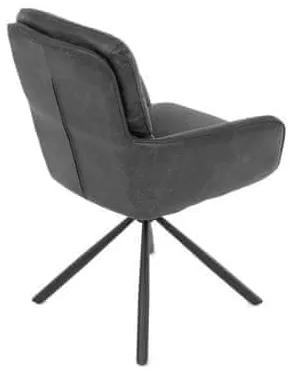 Autronic Moderní jídelní židle Jídelní židle šedá látka, otočný mechanismus P 90° + L90° s vratným mechanismem - funkce reset, černý kov (DCH-356 GREY2)