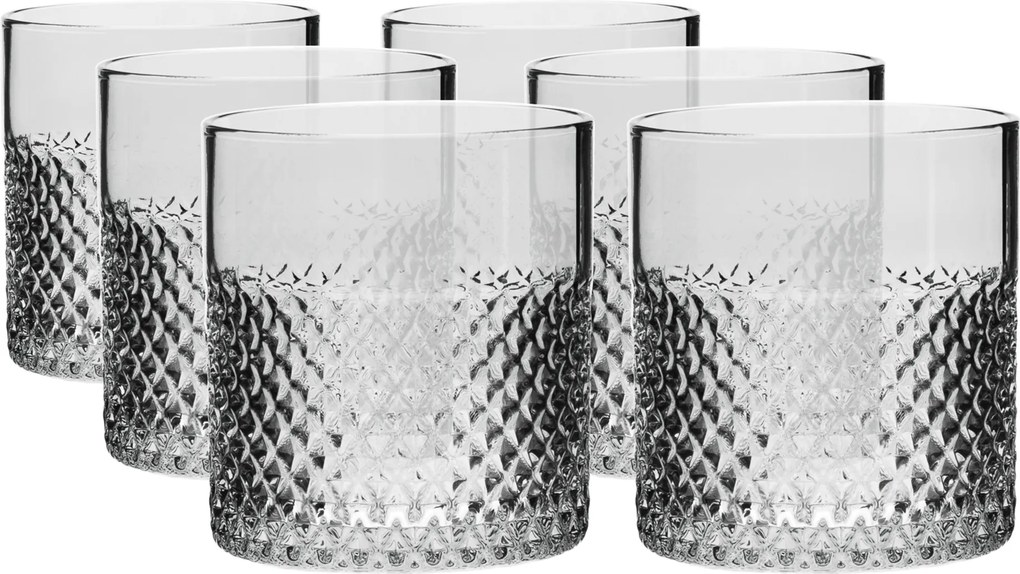 Sklenice na vodu, set 6 ks, 200 ml, kouřová, AVEIRO TYP 1