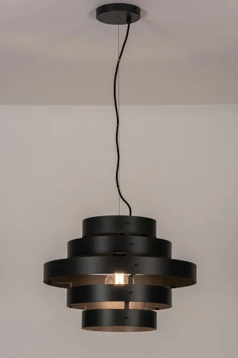 Závěsné designové svítidlo do obýváku Wood Madeira Nero