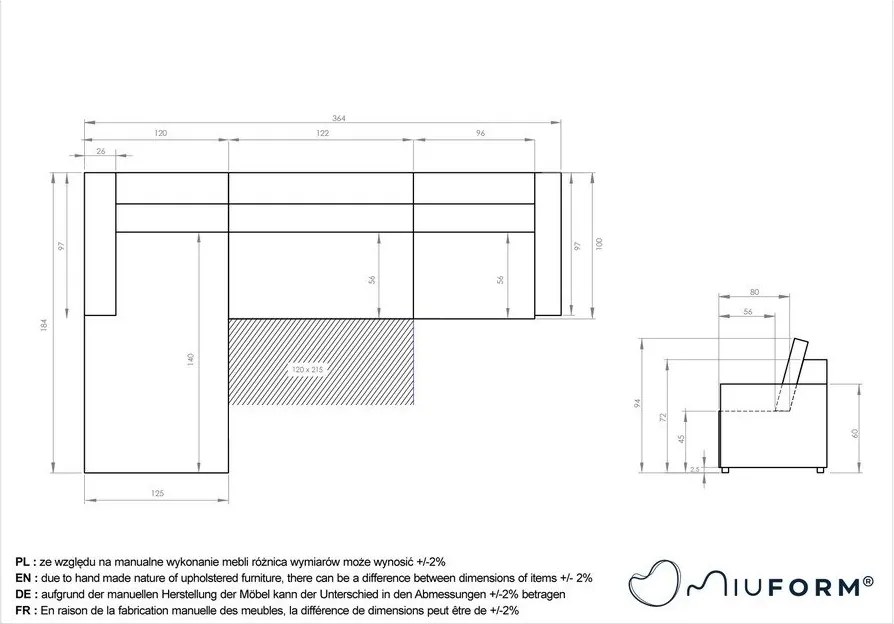 Krémová rozkládací modulární rohová pohovka s úložným prostorem (levý roh) Lulu – Miuform