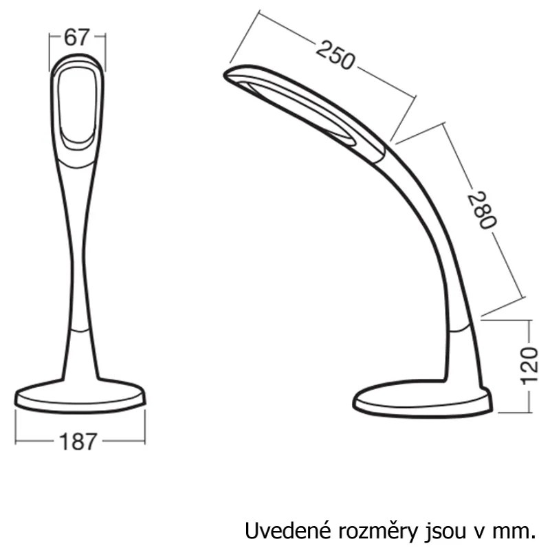 Stolní LED lampa Soleto, bílá