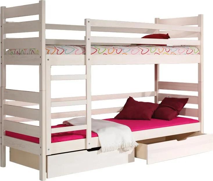 Casarredo - Komfort nábytek Patrová postel DAREK s úložným prostorem | barva: dol moření bílá