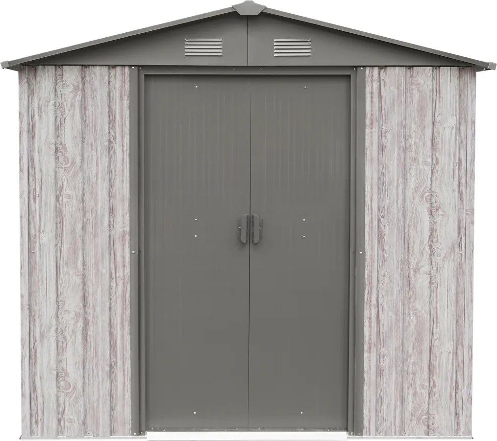 Zahradní domek BestBerg ZDB-2SD / 2,5 m² / 194 x 131 x 184 cm / dekor bílé dřevo/šedá