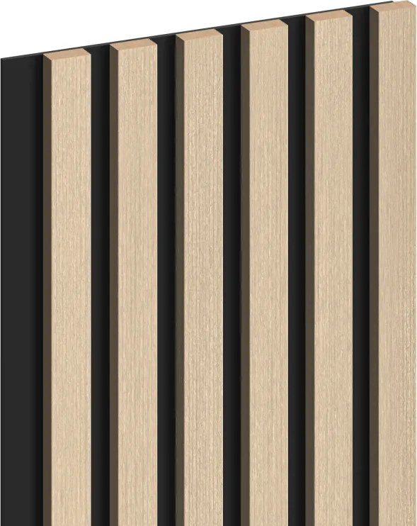 Mexen Lam-B, akustické stěnové lamely 275 × 30 cm, HDF deska 4 mm, technická dýha, dub pískový, S100-275307-3015-001