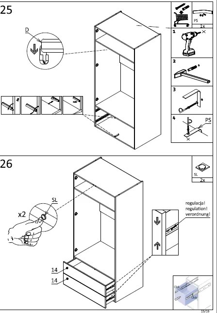 Jurek Šatní skříń LORIN R2
