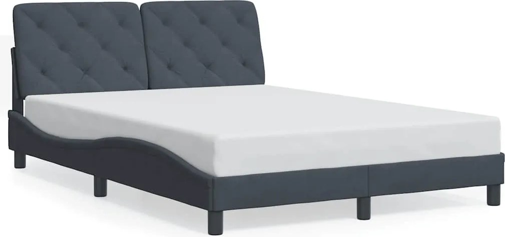 Rám postele bez matrace tmavě šedý 140 x 190 cm samet 3207918