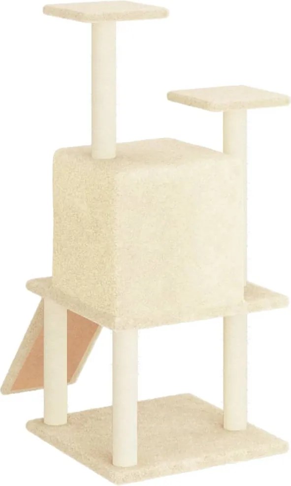 Škrabadlo pro kočky se sisalovými sloupky krémové 110 cm 172037
