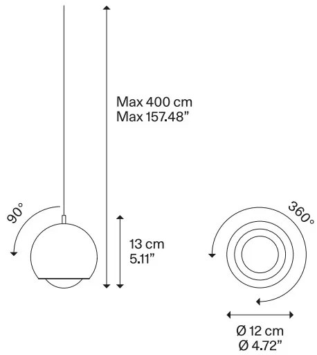 Lodes Spider, černé závěsné svítidlo se směrováním světla, 7W LED 2700K stmívatelné, prům. 13cm