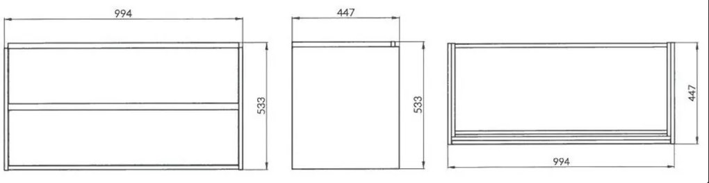 Cersanit - Crea skříňka pod umyvadlo na desku 100cm, dub, S924-011