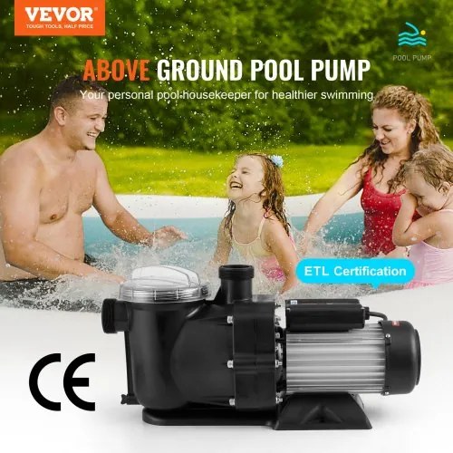 Čerpadlo pro nadzemní bazén jednorychlostní 1,12 kW 378,5 l/min 2850 ot./min UL