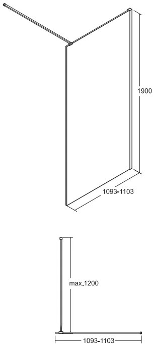 Besco Toca Walk In sprchový kout Rozměr Walk In: 120cm