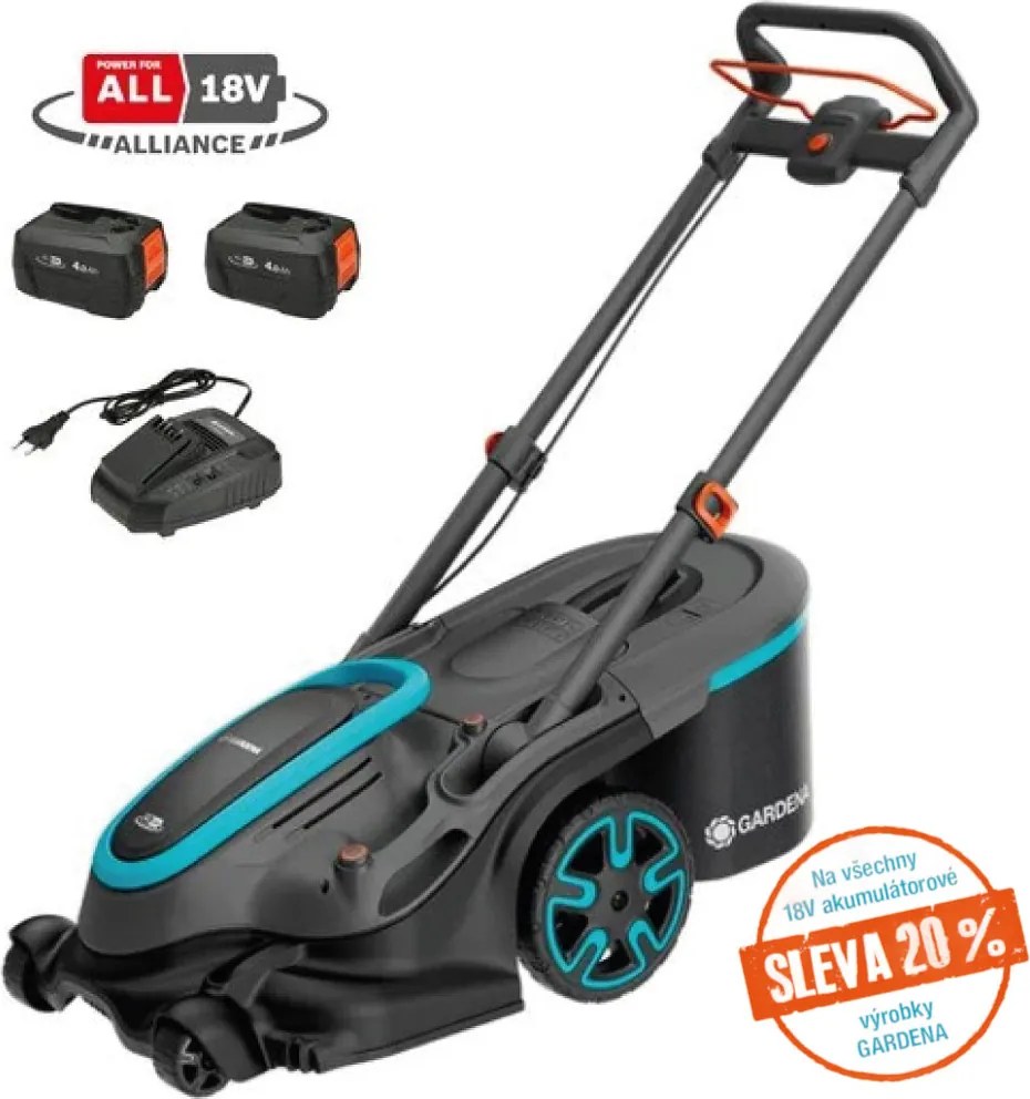 Gardena PowerMax Duo 46/36V P4A 4.0 - sada - Aku rotační sekačka