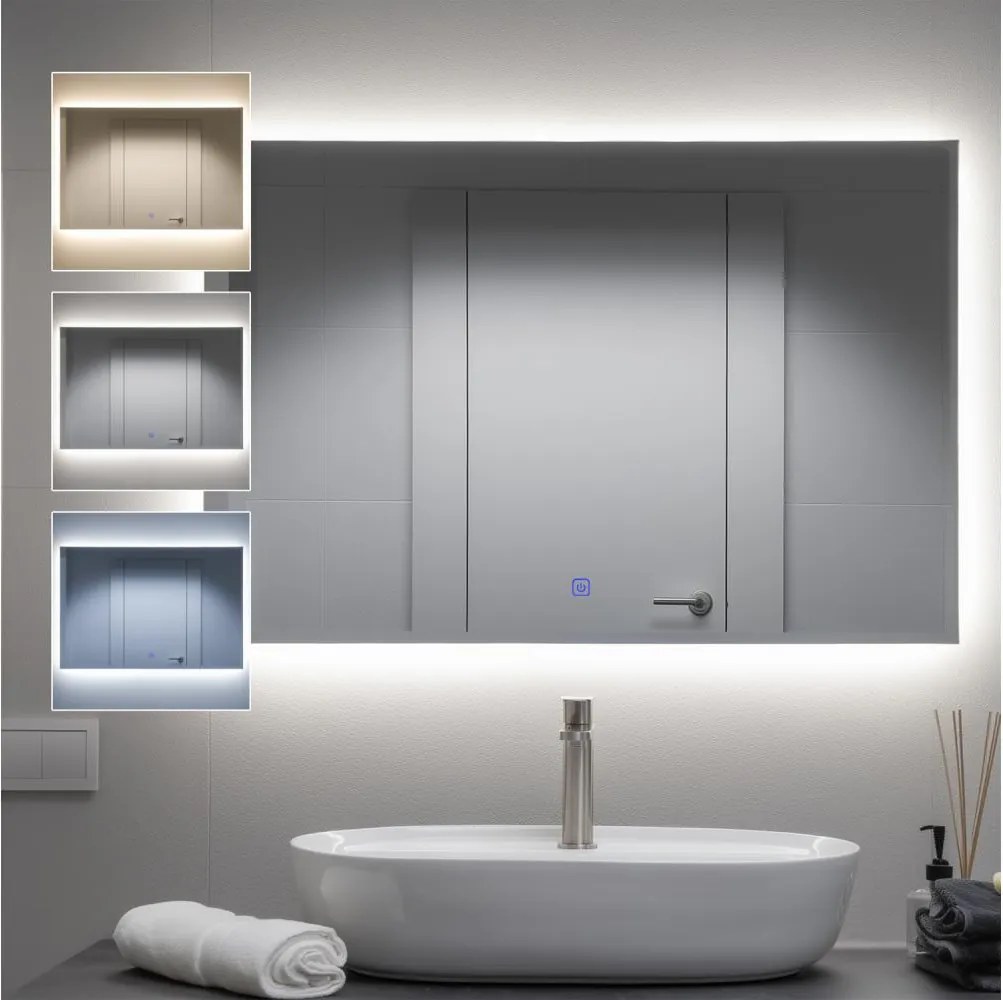 Brilagi - LED Koup. zrcadlo LUCE LED/30W/230V 60x90 cm IP44 CRI 90 stmív. + CCT