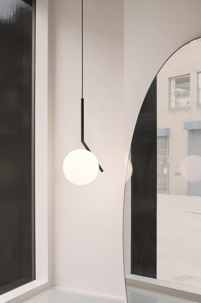 Flos IC Lights S1, designové závěsné svítidlo, 1x60W E14, černá, Ø 20cm