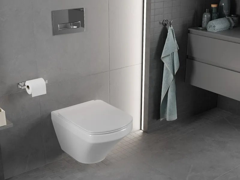 Mexen Vito WC mísa Rimless s pomalu sklopnou deskou slim, duroplast, bílý lesk - 30174000