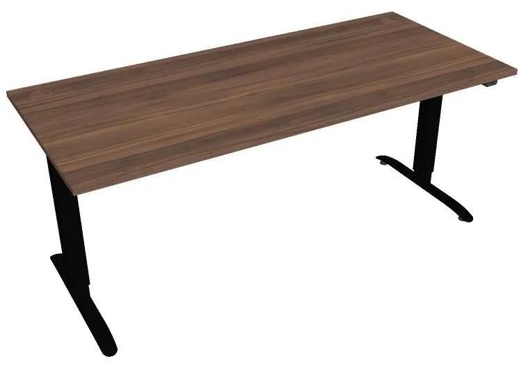 Elektr. nastavitelný stůl 180x80 - HOBIS MOTION  MS 2 1800 Dekor stolové desky: ořech, Barva kovové podnože: černá
