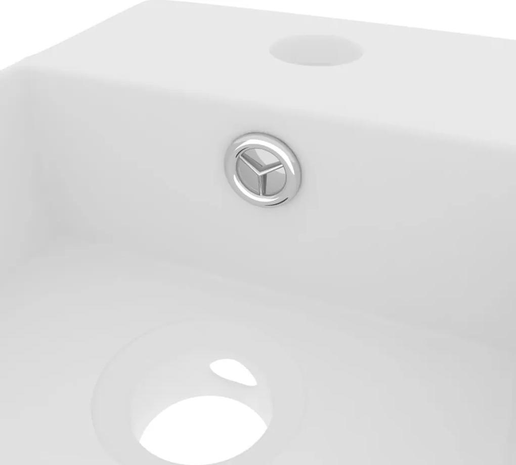 vidaXL Koupelnové umyvadlo s přepadem keramické matně [146987] Barva: světle šedá