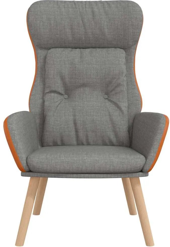 Relaxační křeslo světle šedé textil a PVC 341301