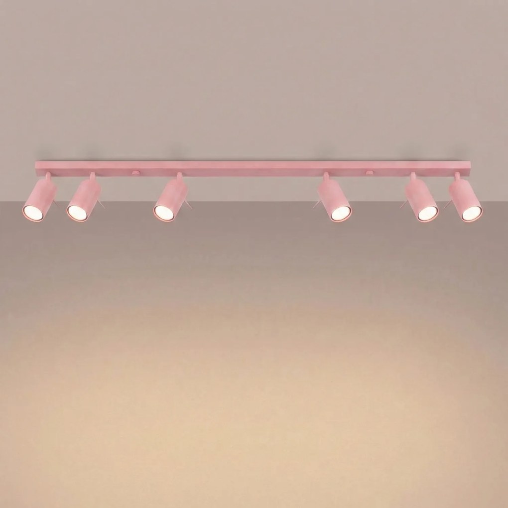 Sollux Lighting Stropní svítidlo RING 6L růžové