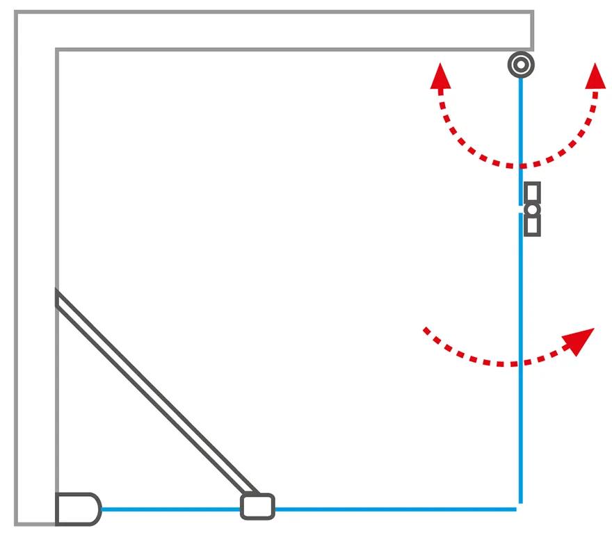 Roth Čtvercový nebo obdélníkový sprchový kout TZOL1+TZOP1 Varianta: šířka pravých dveří: 80 cm, šířka levých dveří: 100 cm - (TZOL1/800_TZOP1/1000), Barva profilů a typ výplně: profily: brillant, výplň: transparent