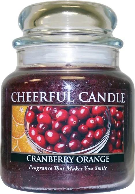 Cheerful Candle Vonná svíčka ve skle Brusinky a Pomeranč - Cranberry Orange, 16oz