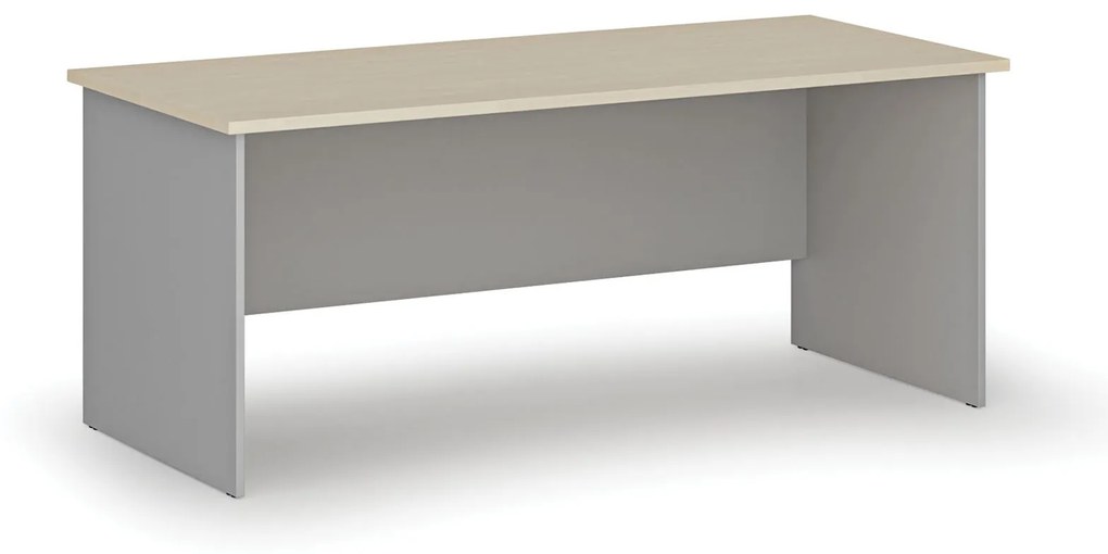 Kancelářský psací stůl rovný PRIMO GRAY, 1800 x 800 mm, šedá/dub přírodní