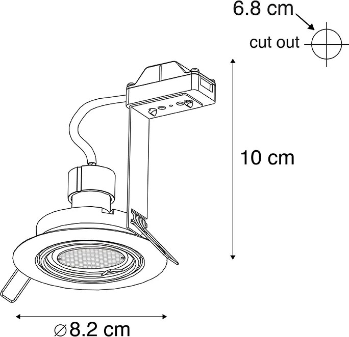 Chytré zapuštěné bodové svítidlo černé vč. WiFi GU10 nastavitelné - Ude Honey