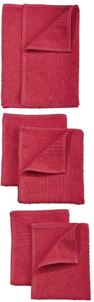MIOMARE® Sada froté ručníků, 6dílná (červená), Barva: červená - 4050069061616