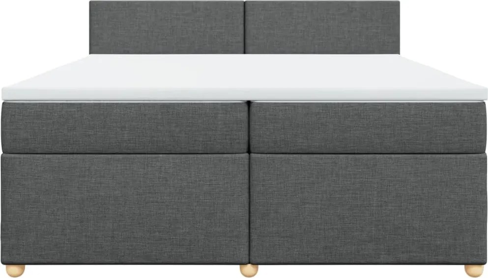 Box spring postel s matrací tmavě šedá 200x200 cm textil 3286781