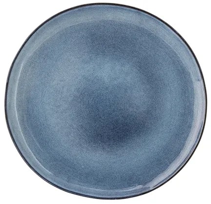 Modrý servírovací talíř s glazurou