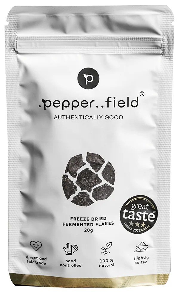 Pepperfield Pepper flakes - vločky mrazem sušeného fermentovaného Kampotského pepře 20 g LYO-FLAKES-20