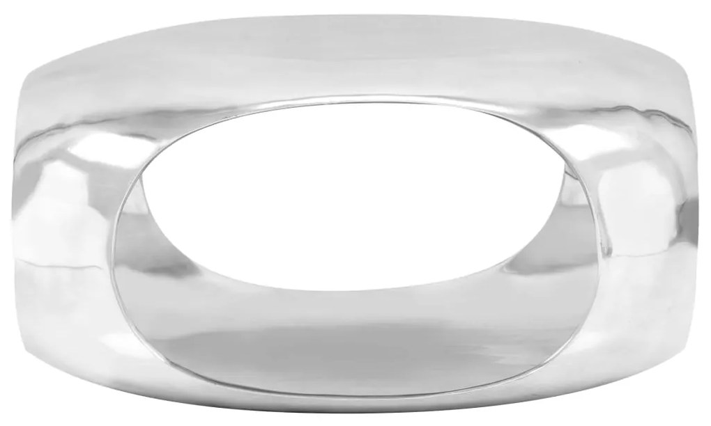 Konferenční stolek stříbrný 70 x 70 x 32 cm litý hliník - Default Title