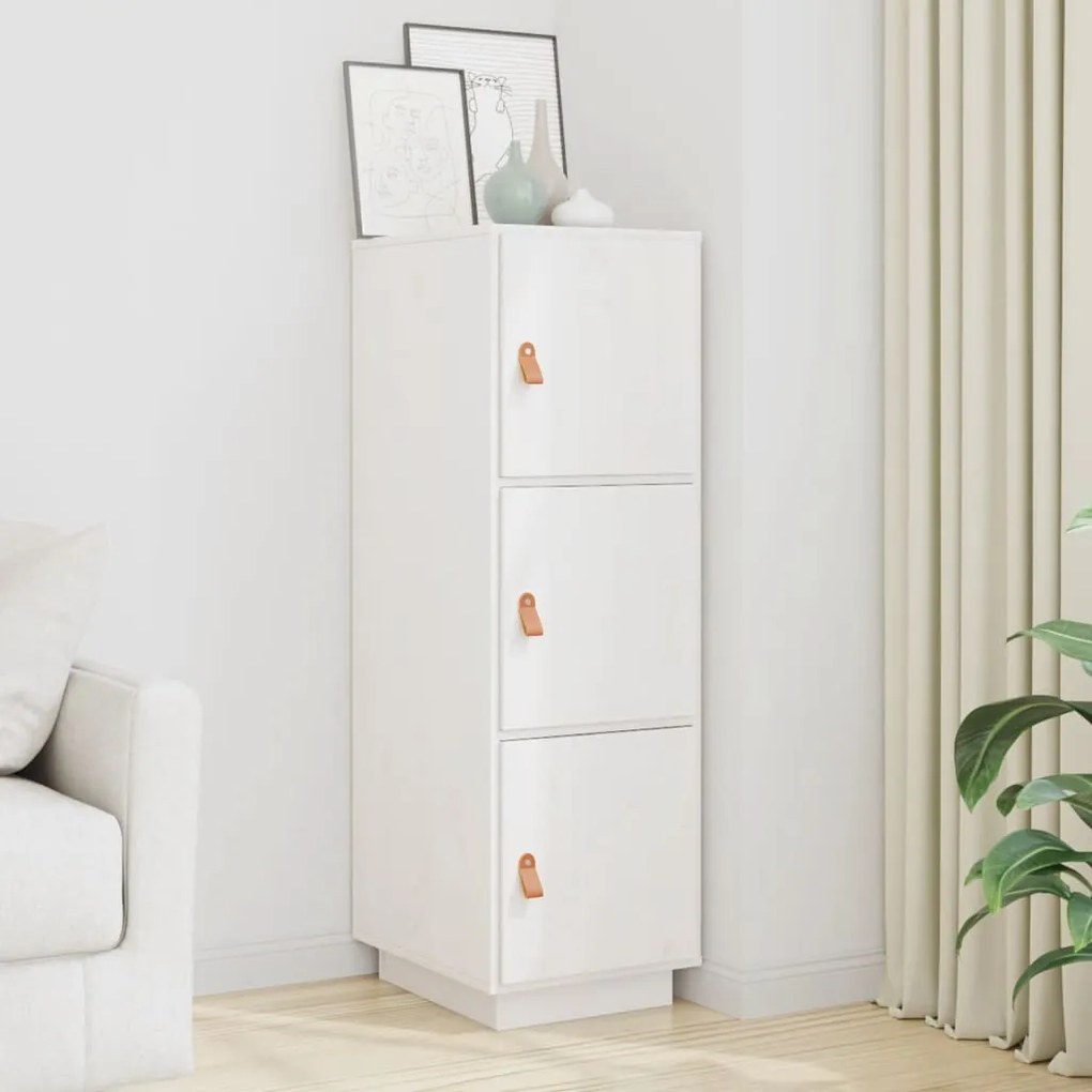 Skříň highboard bílá 34x40x108,5 cm masivní borové dřevo