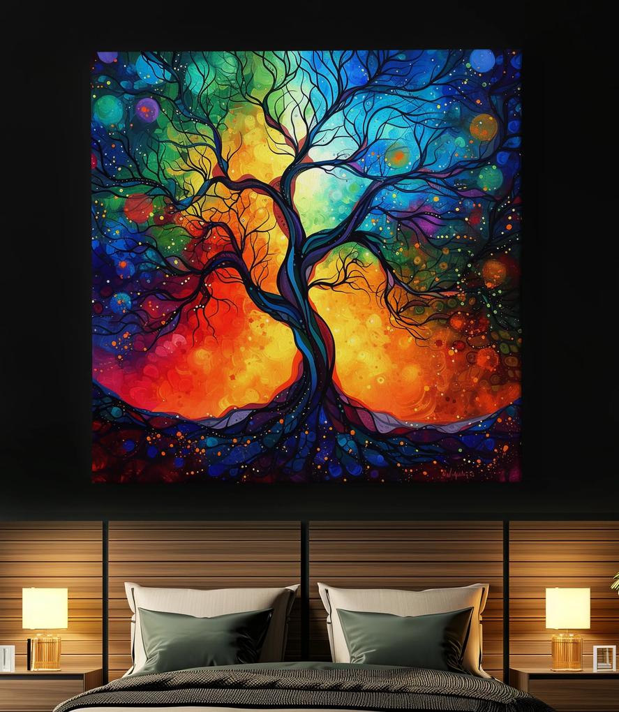 Obraz na plátně - Strom života Jemné doteky FeelHappy.cz Velikost obrazu: 120 x 120 cm