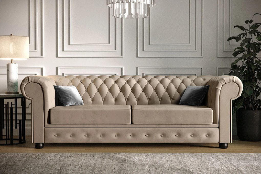 GRAND Pohovka LUXURY, dvojsedák Barva: VELVET 06, Rozkládání do lůžka: Ne
