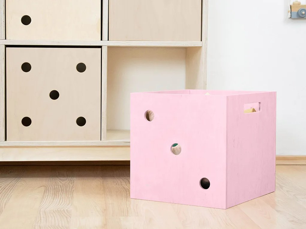 Benlemi Dřevěný úložný box DICE s čísly ve stylu hrací kostky Zvolte barvu: Nelakovaná, Zvolte variantu: Šestka